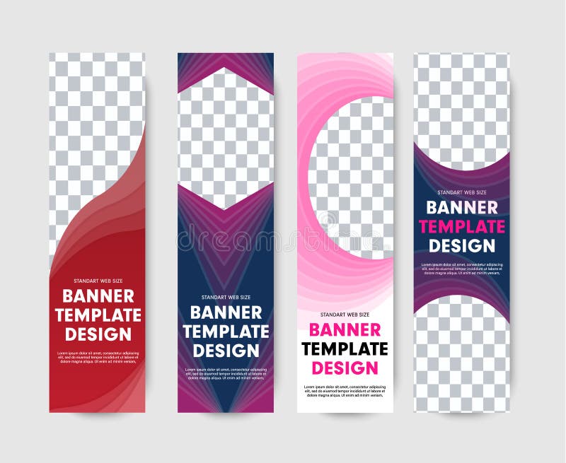 Template Vertical Web Banners with Abstract Brown Background Wit Stock ...