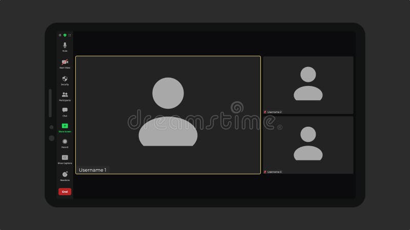 Template Video Conference User Interface. Application for Social ...