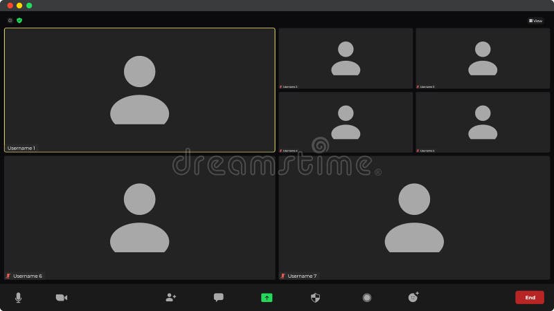 Template Video Conference User Interface. Application for Social ...