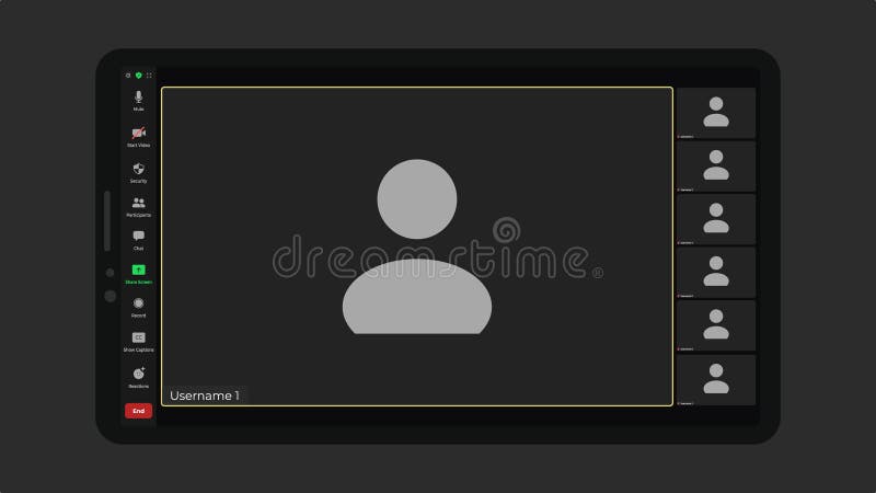 Template Video Conference User Interface. Application for Social ...