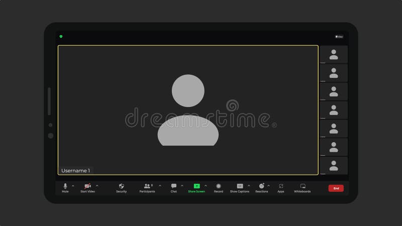 Zoom Interface. Video Call Template. Meeting App Flat Vector UI ... Zoom Interface. Video Call Template. Meeting App Flat Vector UI ...