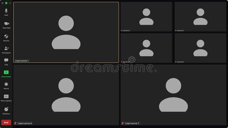 Template Video Conference User Interface. Application for Social ...