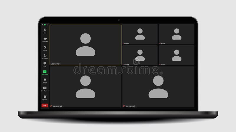Template Video Conference User Interface. Application for Social ...