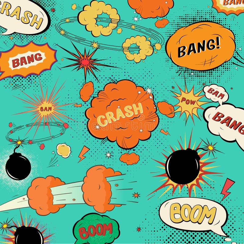 Set of Retro Comic Book Vector Design Elements, Speech and Thought ...