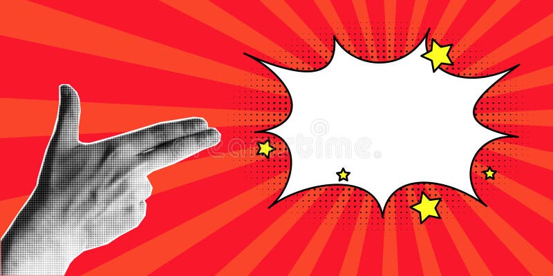 Explosion in a Comic Style, Empty Space for Text. Halftone Collage ...