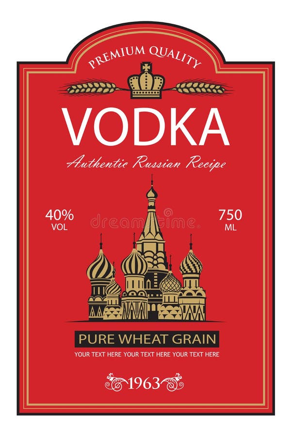 Template vodka label stock vector. Illustration of graphic - 215457671