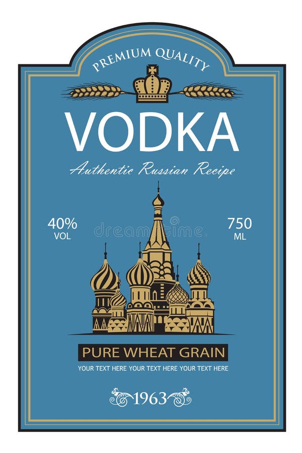 Template vodka label stock vector. Illustration of premium - 215150274