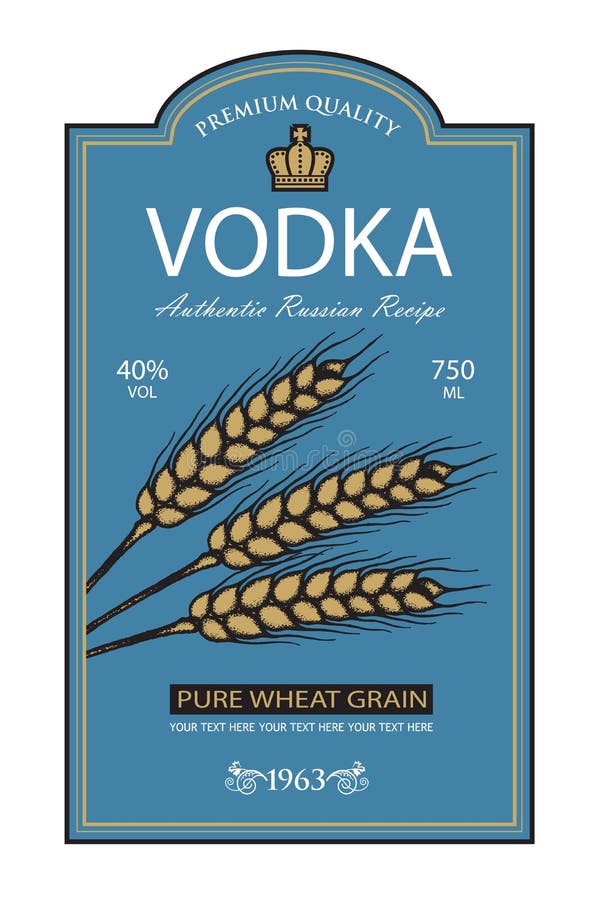 Template vodka label stock vector. Illustration of emblem - 213672336