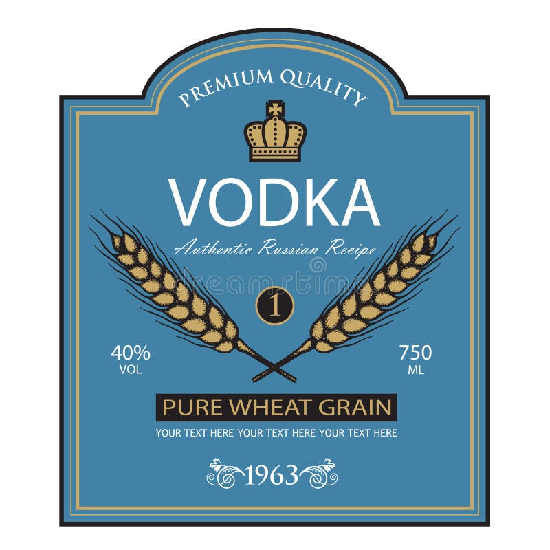 Template vodka label stock vector. Illustration of frame - 214669924