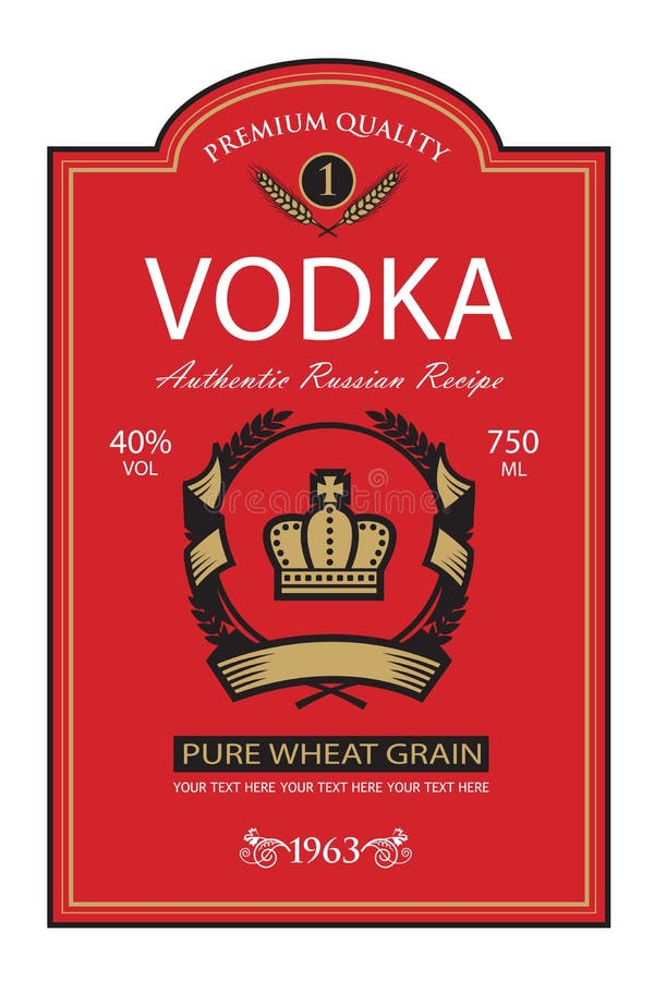 Template vodka label stock vector. Illustration of design - 213672321