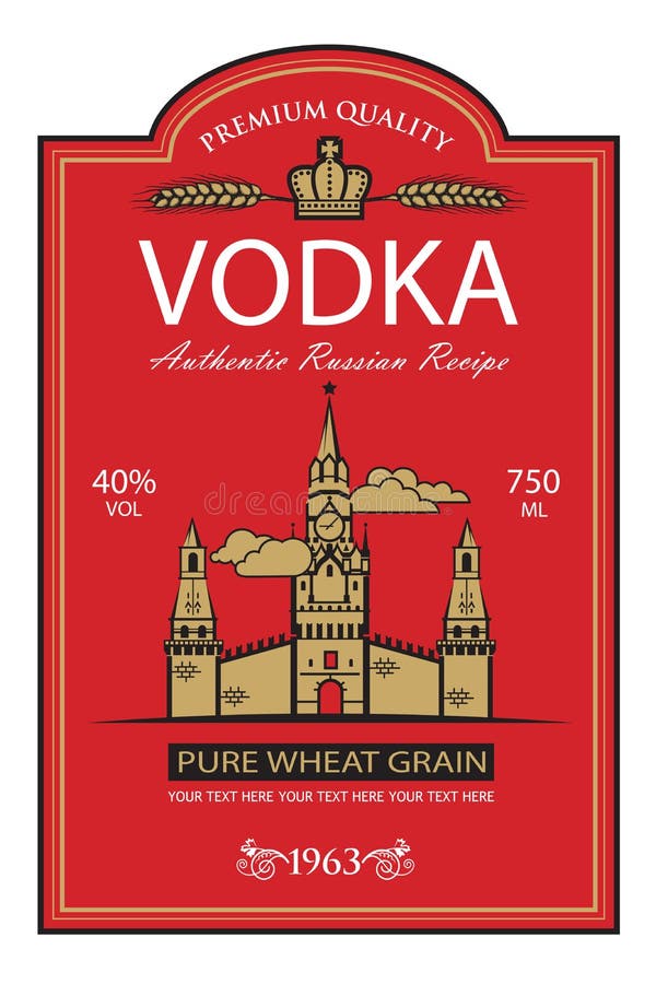 Template vodka label stock vector. Illustration of frame - 213569987