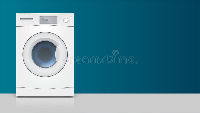 Template with Washing Machine for Advertisement on Horizontal Long ...