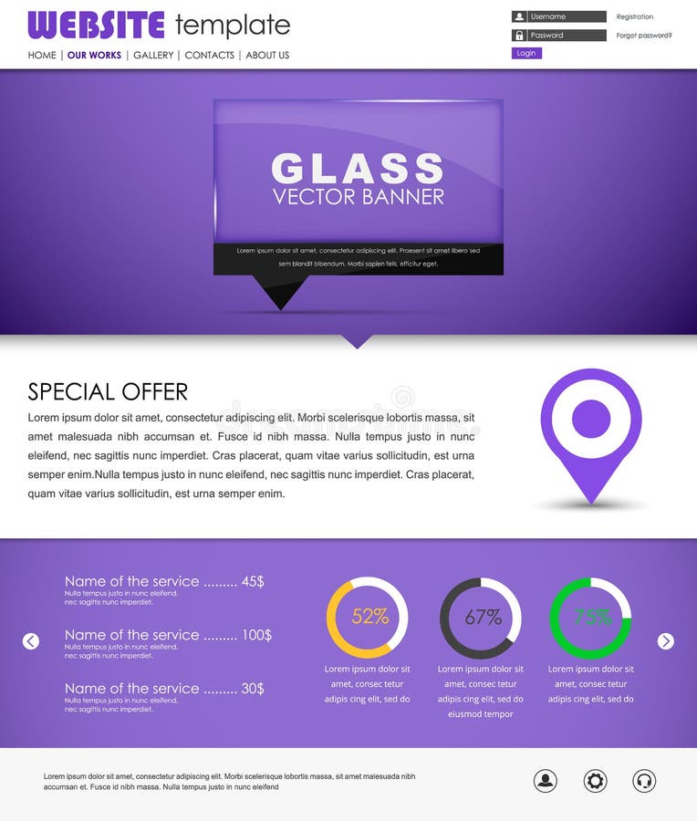 Template web site stock vector. Illustration of button - 75292403