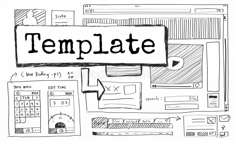 Template Website Design Layout Responsive Concept Stock Illustration ...