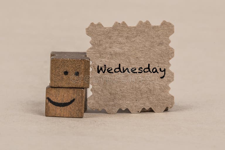 Template for Wednesday with a Smiley Icon Stock Photo - Image of cube ...