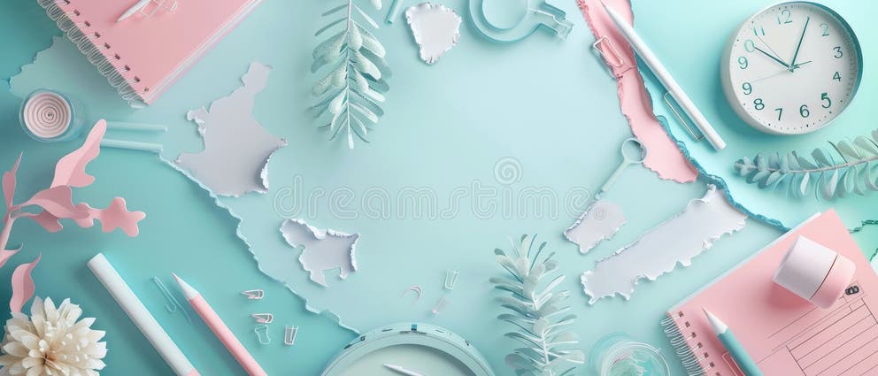 Template for Weekly Planner Concept with a School Supply Texture ...