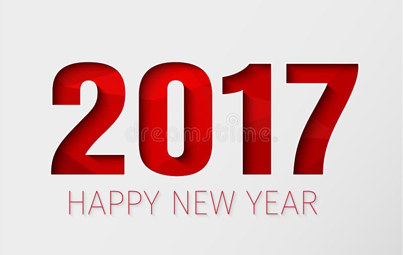 Template White Background Happy New Year 2017 Stock Vector ...