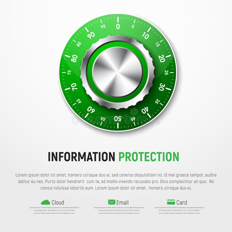 Template of White Banner with Green Mechanical Combination Lock Stock ...