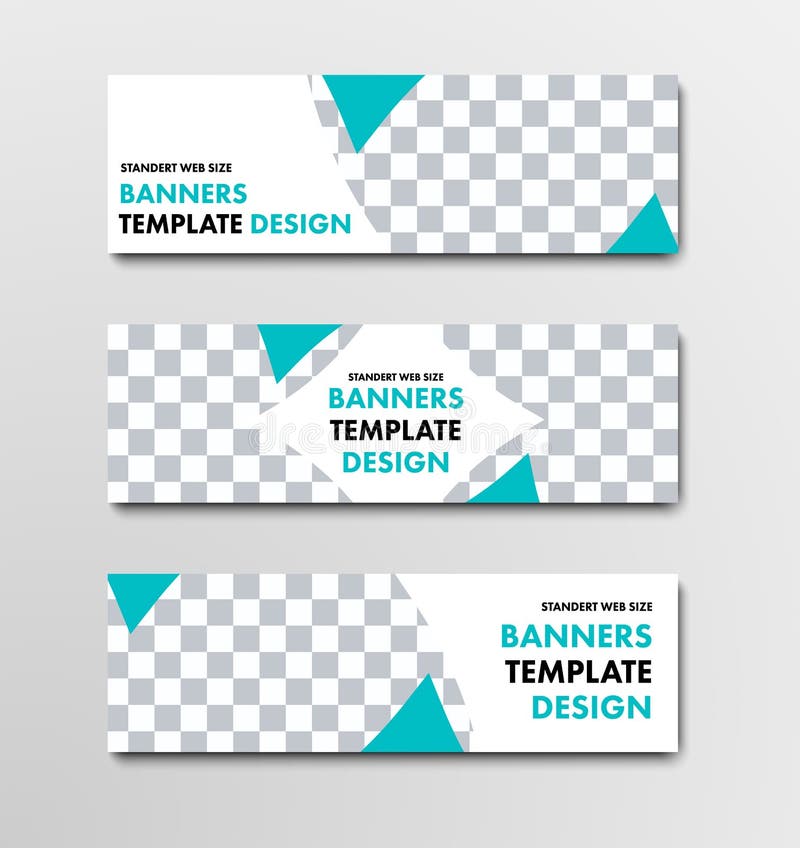 Template of White Horizontal Web Banners with Diagonal Elements and ...