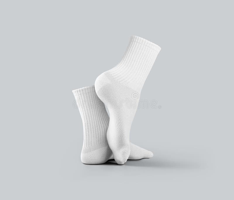 Template of White Medium Socks 3d Rendering, Stretched Toes, Gaiters ...