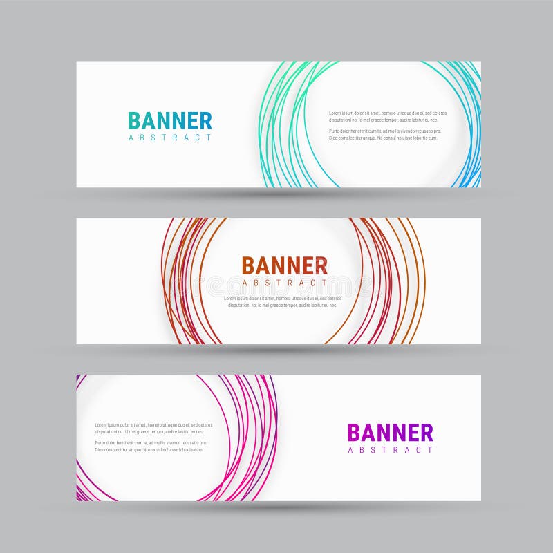 Template of a White Vector Banner with Abstract Circles. Stock Vector ...
