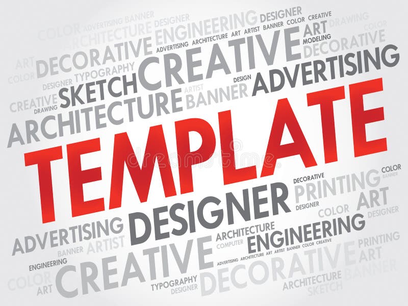 TEMPLATE word cloud stock illustration. Illustration of placard - 205520944