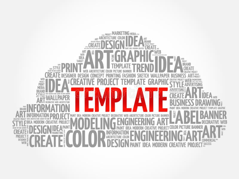 TEMPLATE word cloud stock illustration. Illustration of package - 202389864