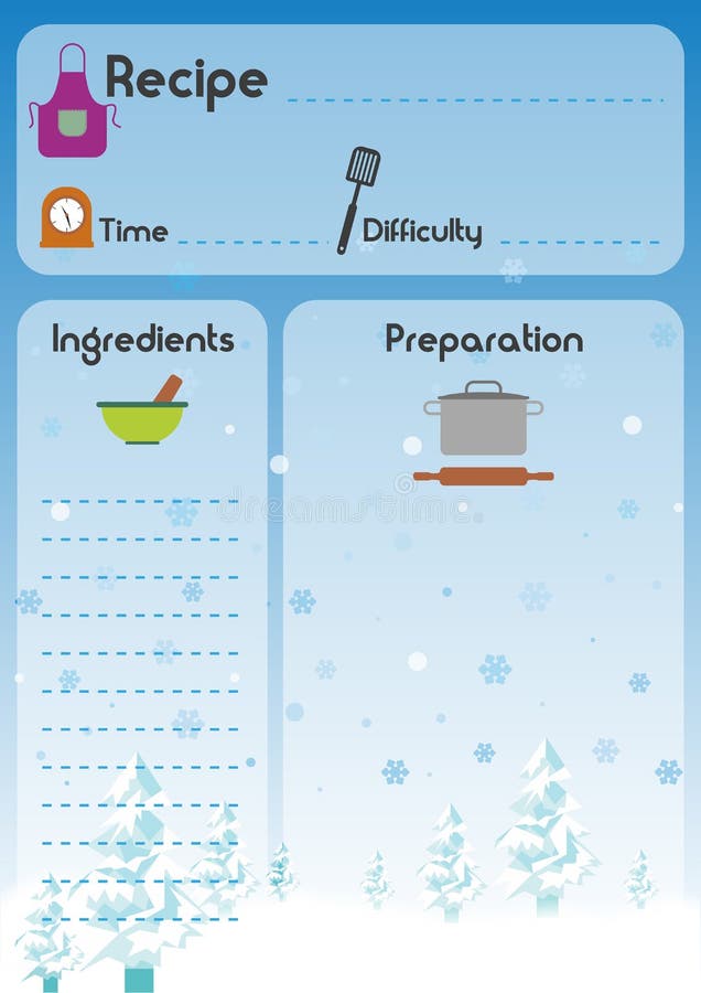 Template for Writing Recipes Stock Vector - Illustration of design ...