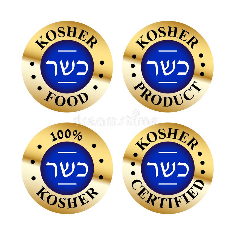 Kosher Food Appoved Icon Set Stock Vector - Illustration of mark ...