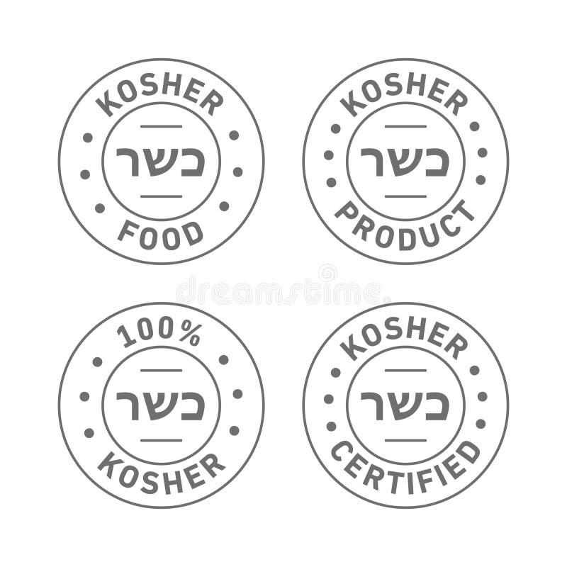 Kosher Food Appoved Icon Set Stock Vector - Illustration of circle ...