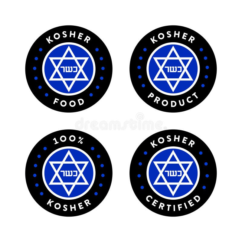 Kosher Food Appoved Icon Set Stock Vector - Illustration of healthy ...