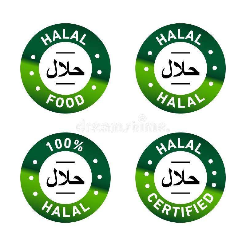 Halal Approved Vector Icons Set Stock Vector - Illustration of islamic ...