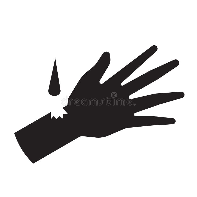 Corrosive Material on Hand Vector Icon Sign Stock Illustration ...