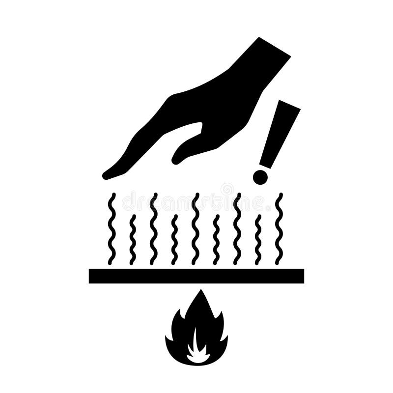 Caution Hot Surface Vector Icon Sign Stock Vector - Illustration of ...