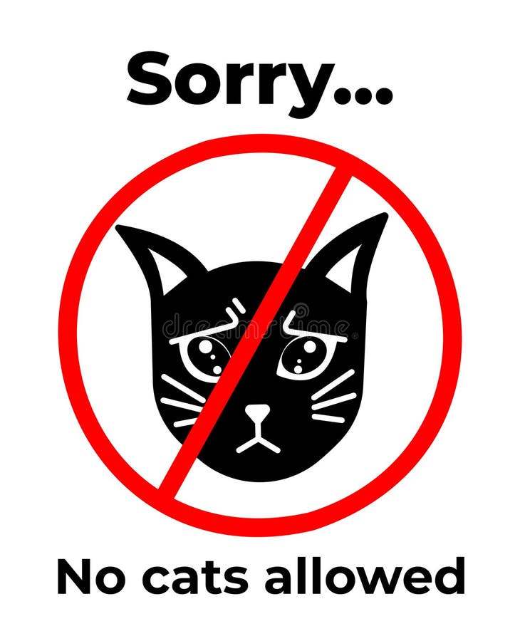 Sorry... No Cats Allowed Poster Banner Stock Vector - Illustration of ...