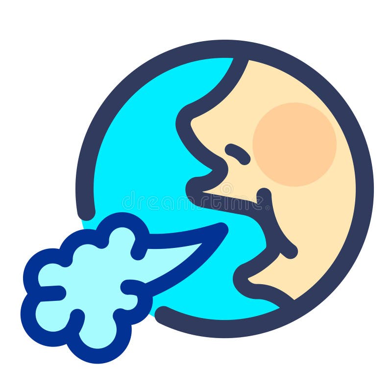 Burp or Breathe Out Colored Vector Icon Stock Vector - Illustration of ...