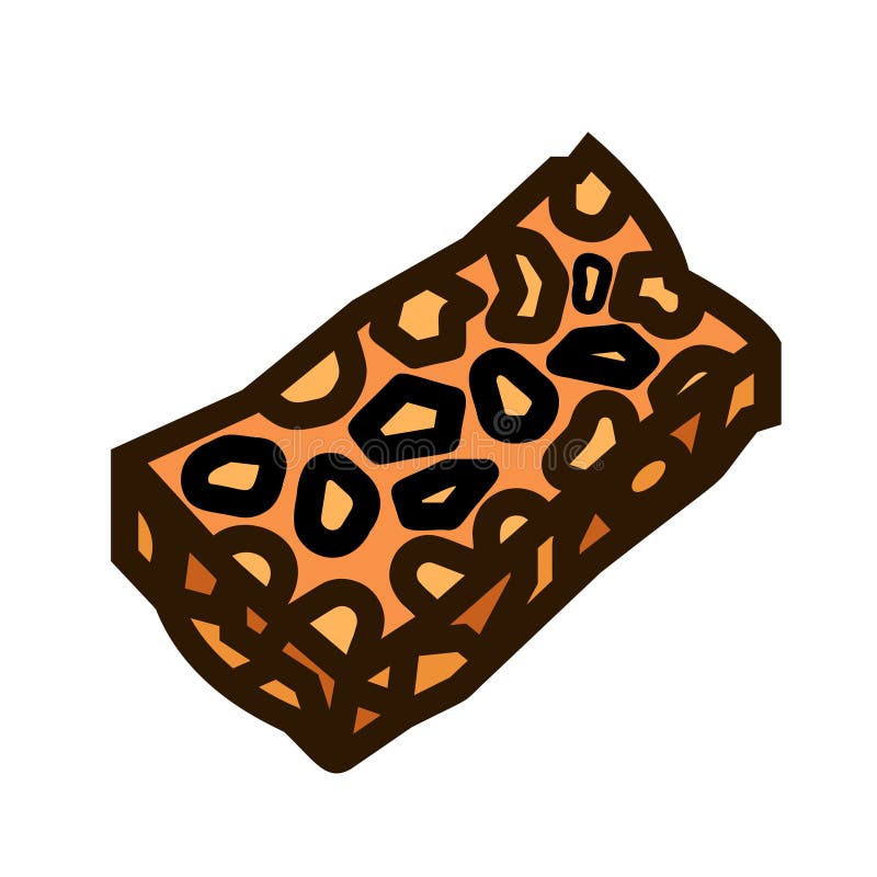 Fried Tempeh Colored Food Vector Illustration Icon Stock Vector ...