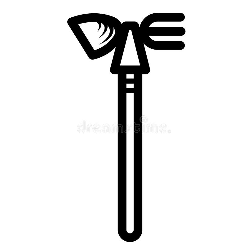 Double Sided Shovel and Rake Vector Icon Stock Vector - Illustration of ...
