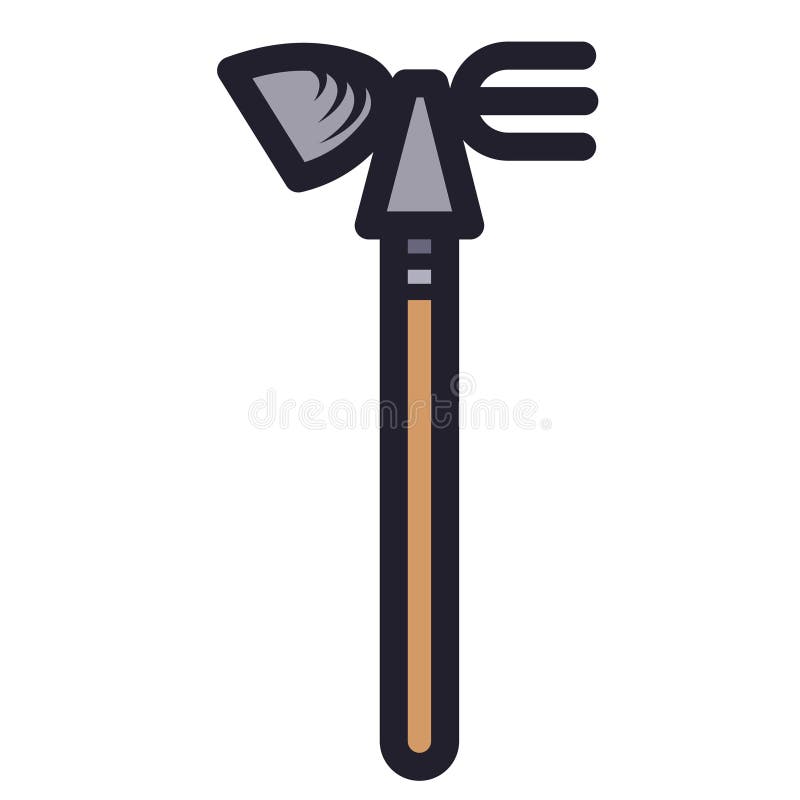 Double Sided Shovel and Rake Colored Vector Icon Stock Vector ...