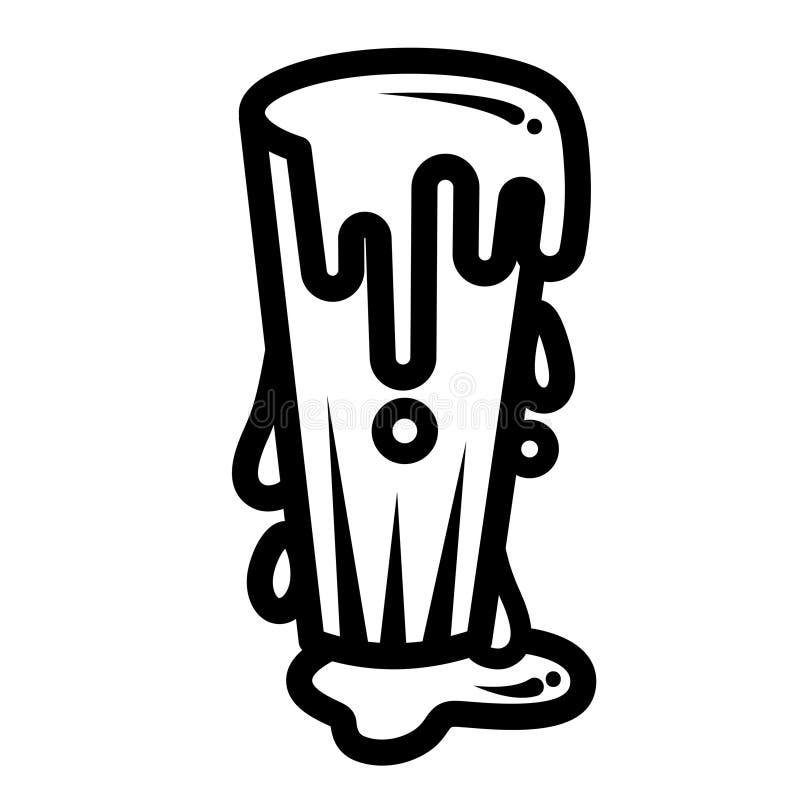 Overflowing Drink Vector Icon Stock Vector - Illustration of beverage ...