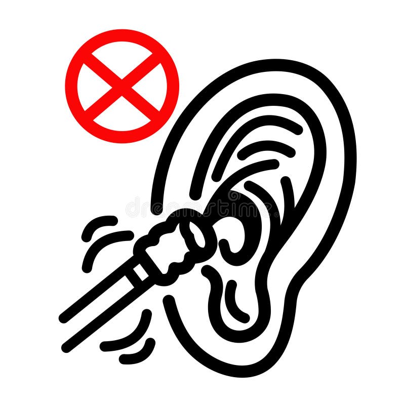 Do Not Clean Ear with Cotton Buds Vector Icon Stock Vector ...