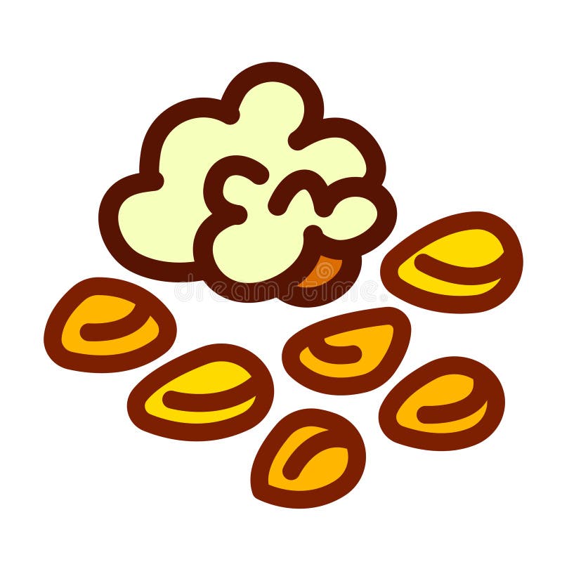 Pop Corn Kernels Colored Vector Icon Illustration Stock Vector ...