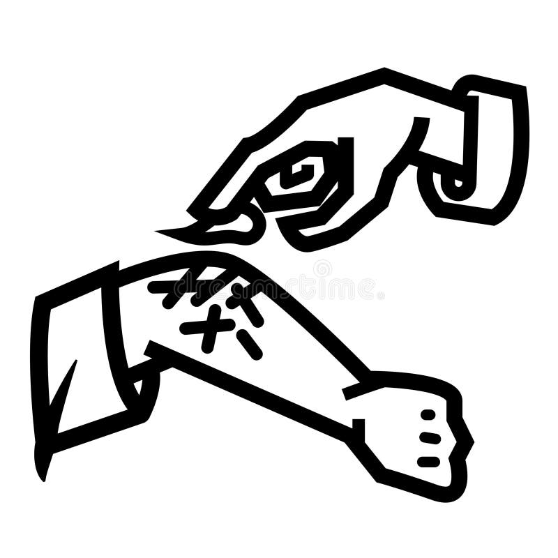 Hand Applying Ointment on Wound Vector Illustration Black and White ...