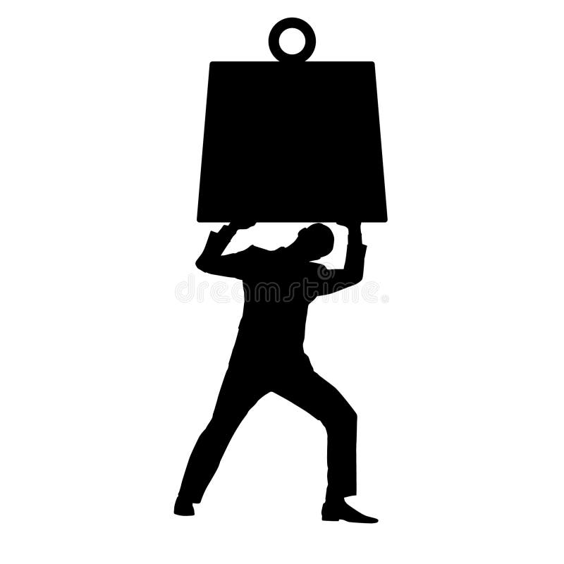 Silhouette of Man Carrying Heavy Weight - Burden, Strength & Overcoming ...
