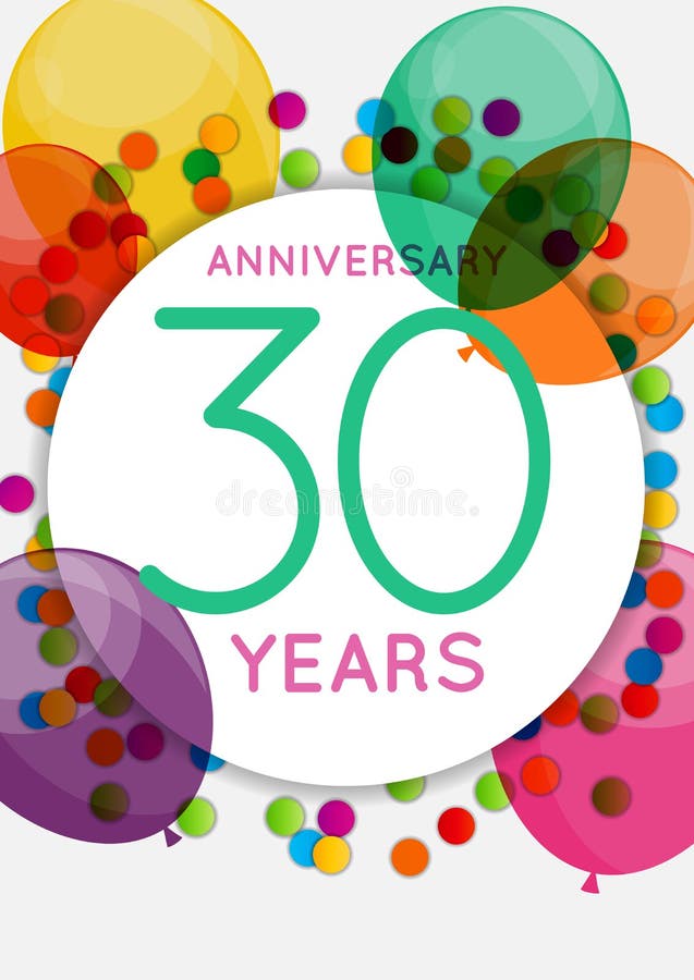 Template 30 Years Anniversary Congratulations, Greeting Card ...