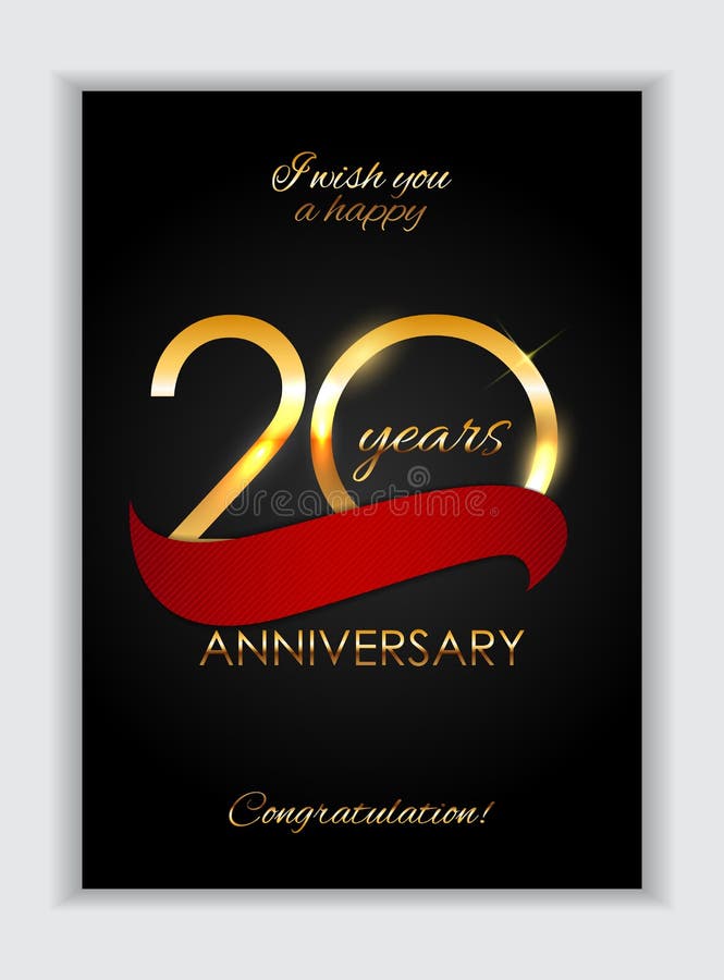 Template 20 Years Anniversary Congratulations Vector Illustration Stock ...