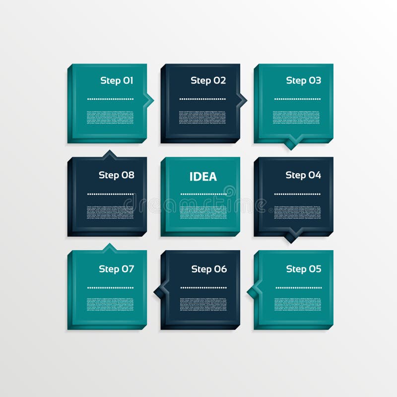 Process Arrows Boxes. Step by Step Vector Set. Three Steps Stock Vector ...