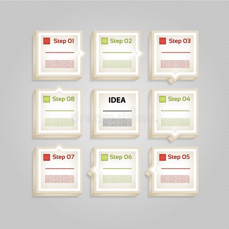 Process Arrows Boxes. Step by Step Vector Set. Three Steps Stock Vector ...