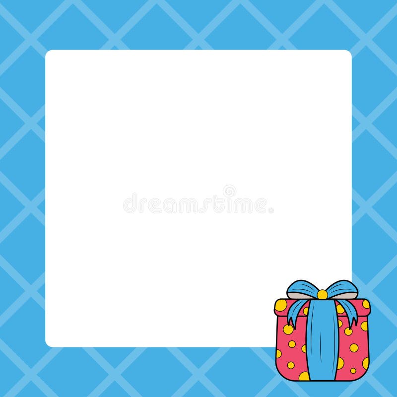 Template for Your Text. Notepad with Cute Gift Box. Notepad, Label ...