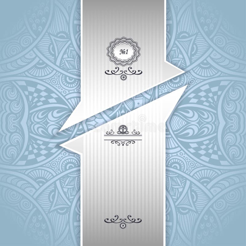 Template with Zen-tangle Abstract Pattern in Blue and Silver Stock ...